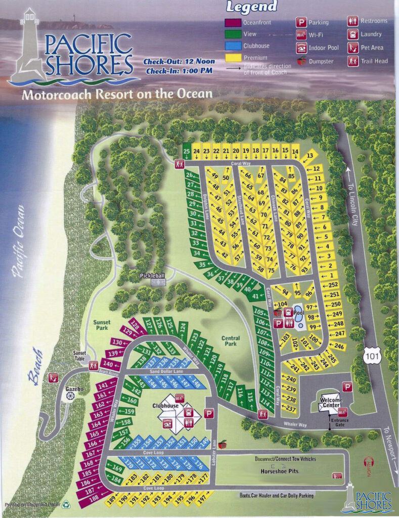 Resort Map - Pacific Shores Motor Coach Resort